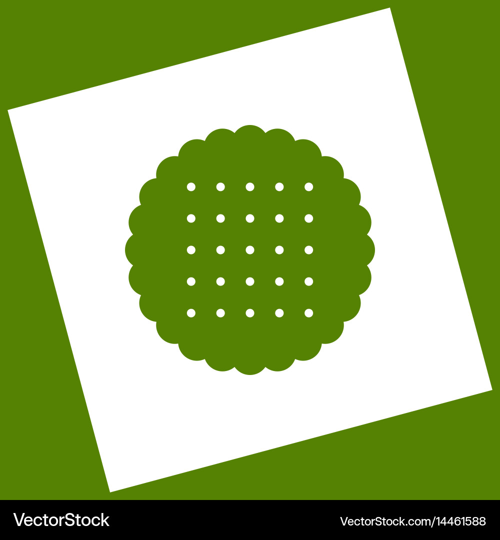 Round biscuit sign white icon obtained Royalty Free Vector