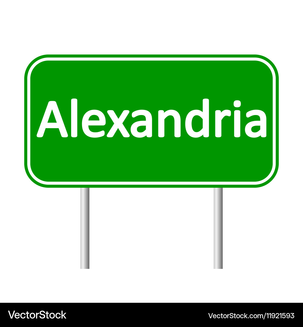 Alexandria road sign Royalty Free Vector Image