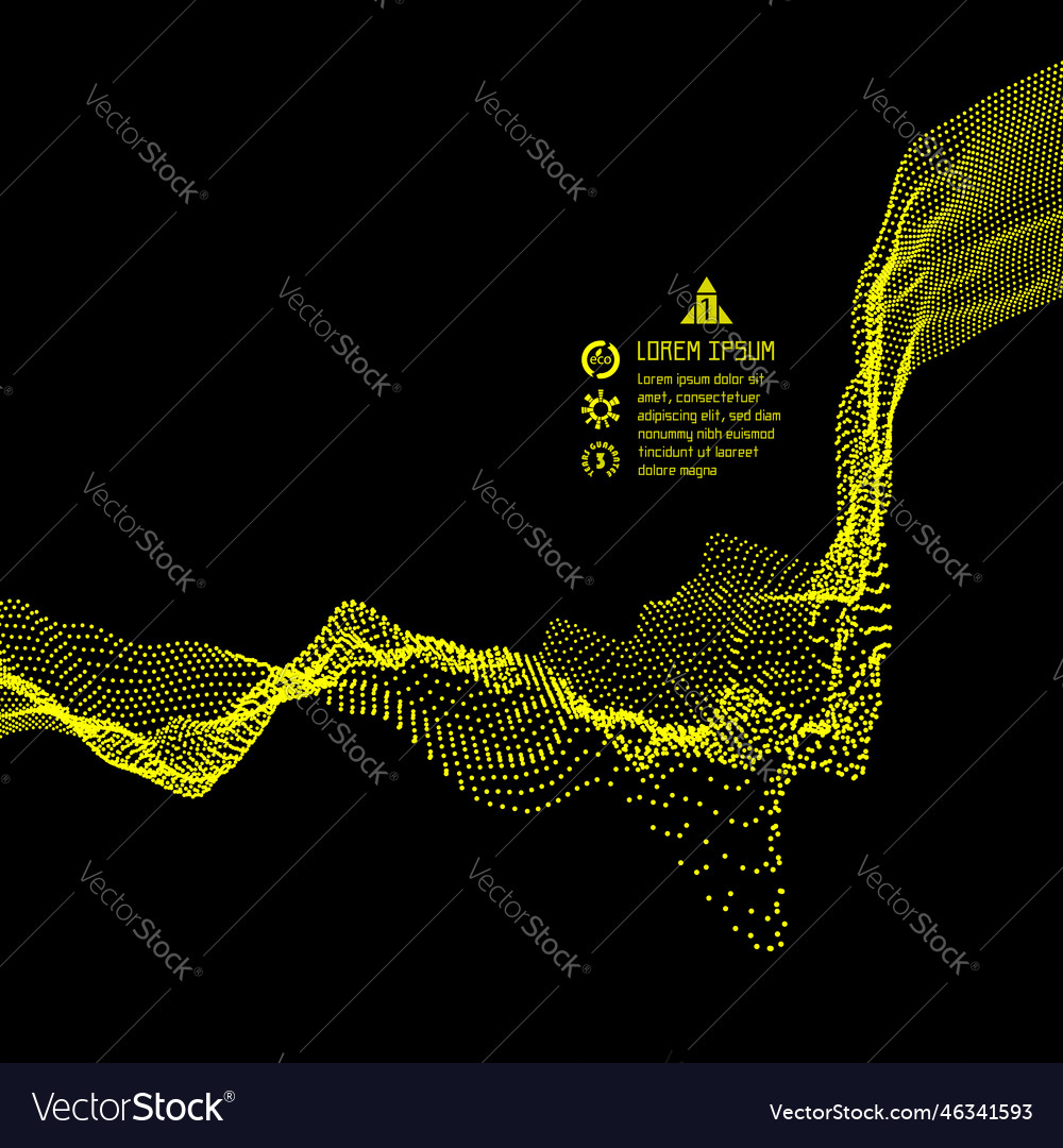 Array with dynamic emitted particles flowing Vector Image