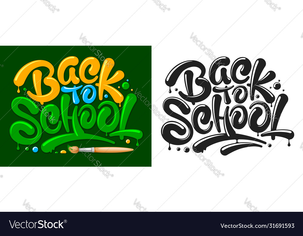 Back to school lettering design Royalty Free Vector Image