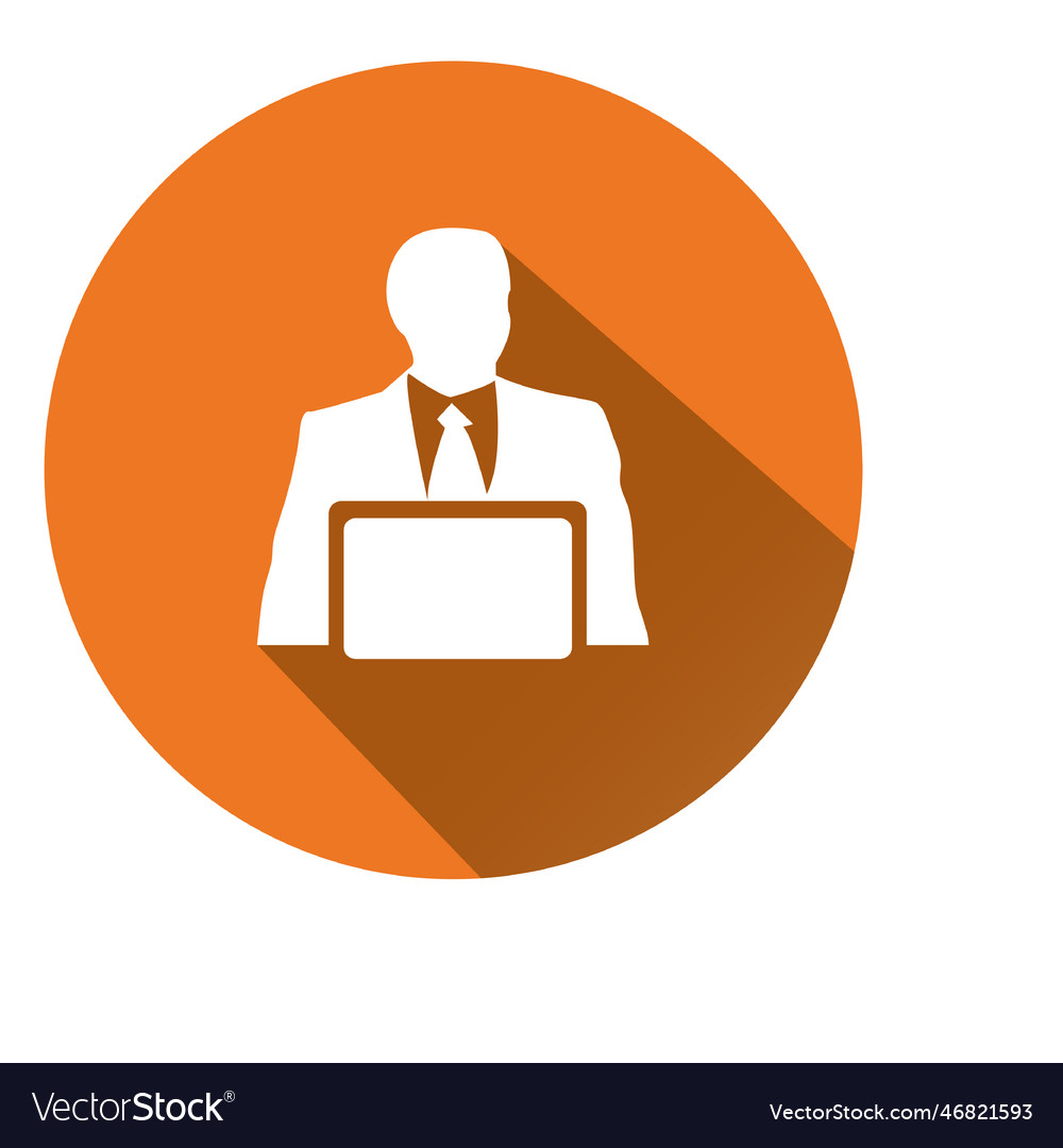 Businessman with laptop icon Royalty Free Vector Image