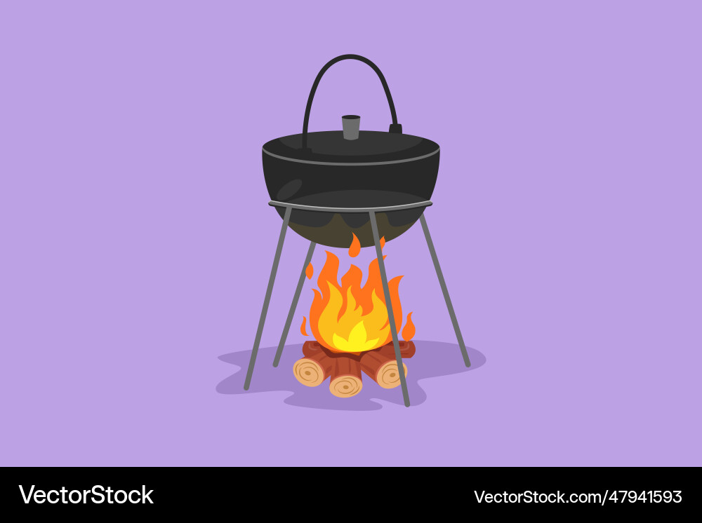 Character flat drawing of cooking dinner Vector Image