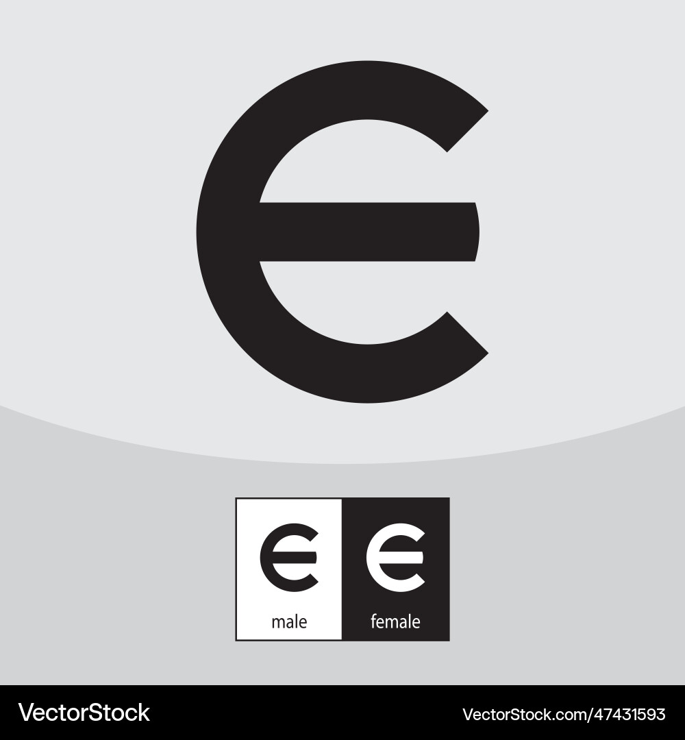 E letter logo black color Royalty Free Vector Image