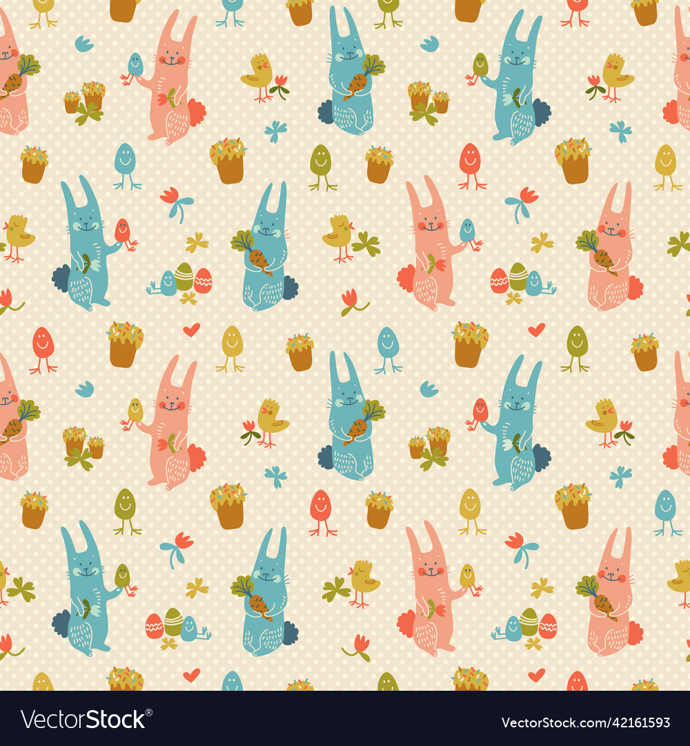 Easter seamless pattern Royalty Free Vector Image