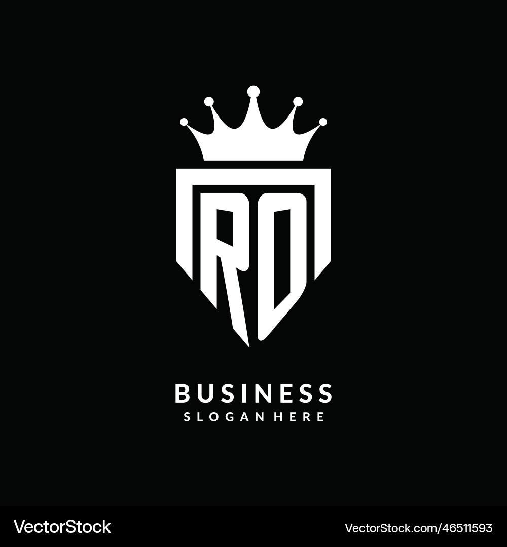 Letter ro logo monogram emblem style with crown Vector Image