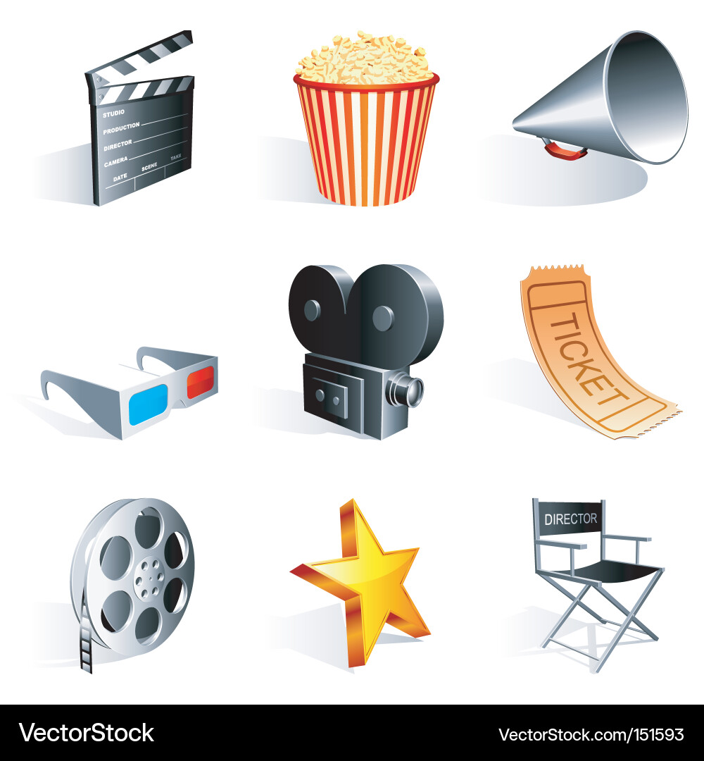 Movie icons Royalty Free Vector Image - VectorStock