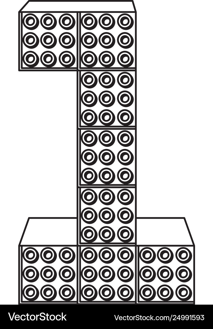 Number one with toy pieces Royalty Free Vector Image