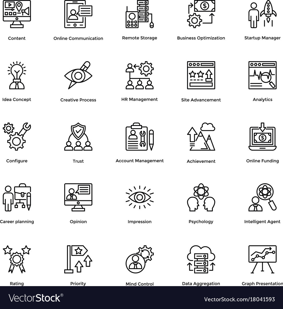 Project management line icons set 16 Royalty Free Vector Project management line icons set 16 Royalty Free Vector