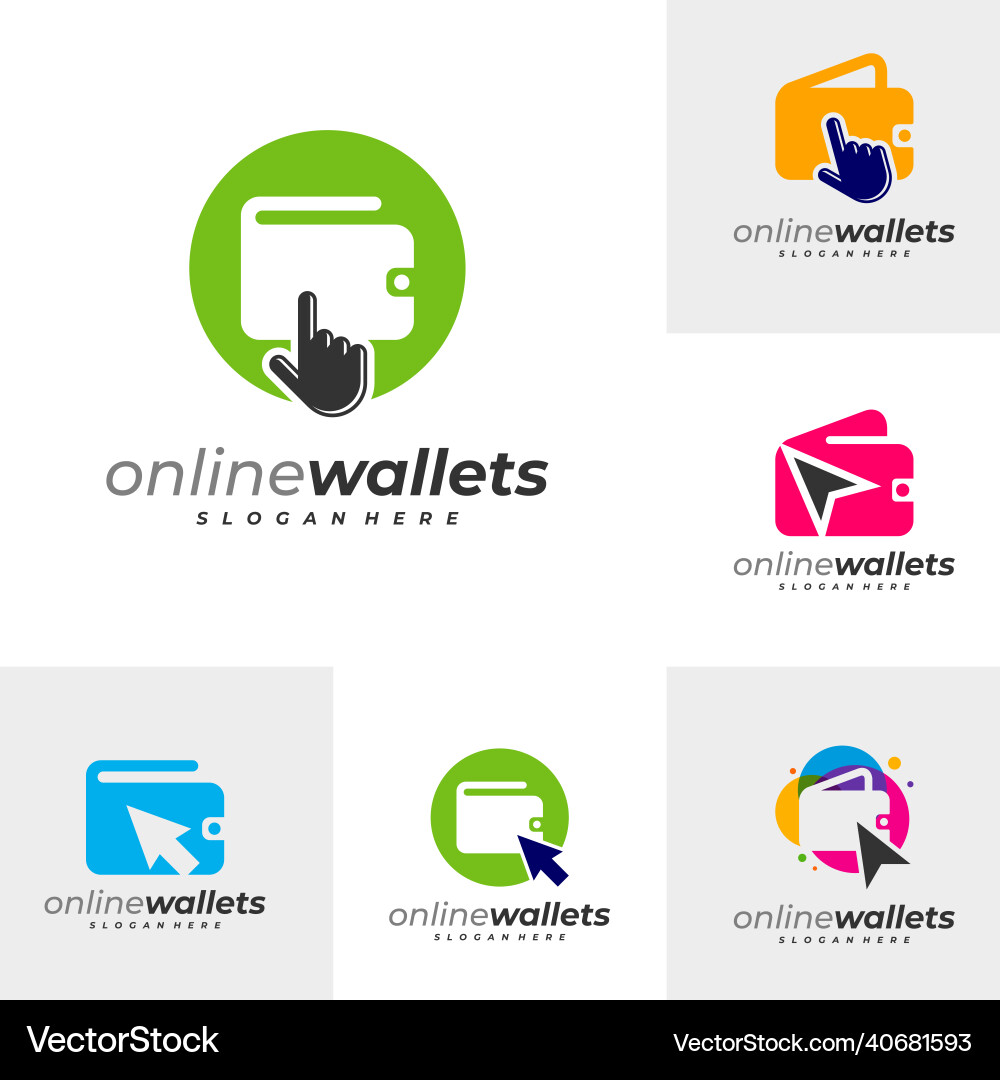 Set of click wallets logo design template Vector Image
