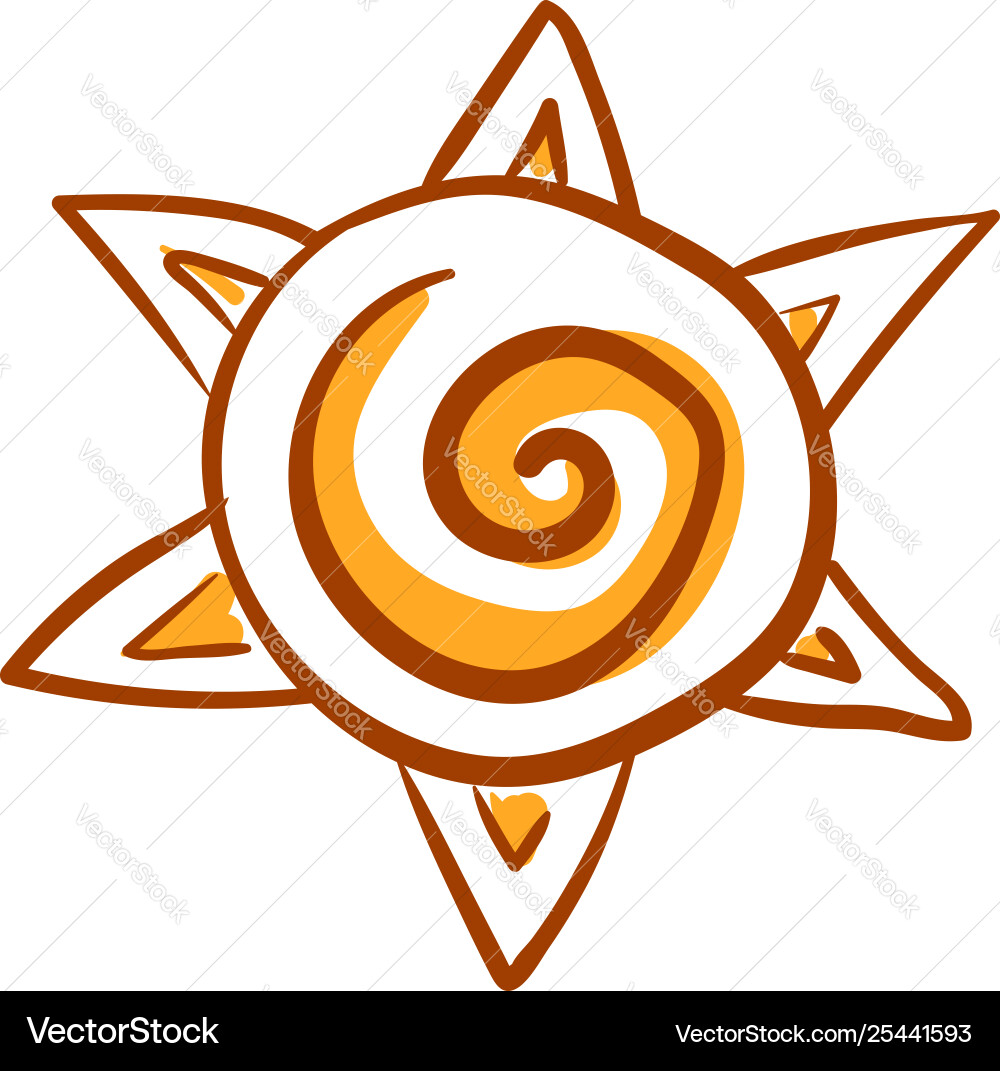 Sketch drawing sun or color Royalty Free Vector Image
