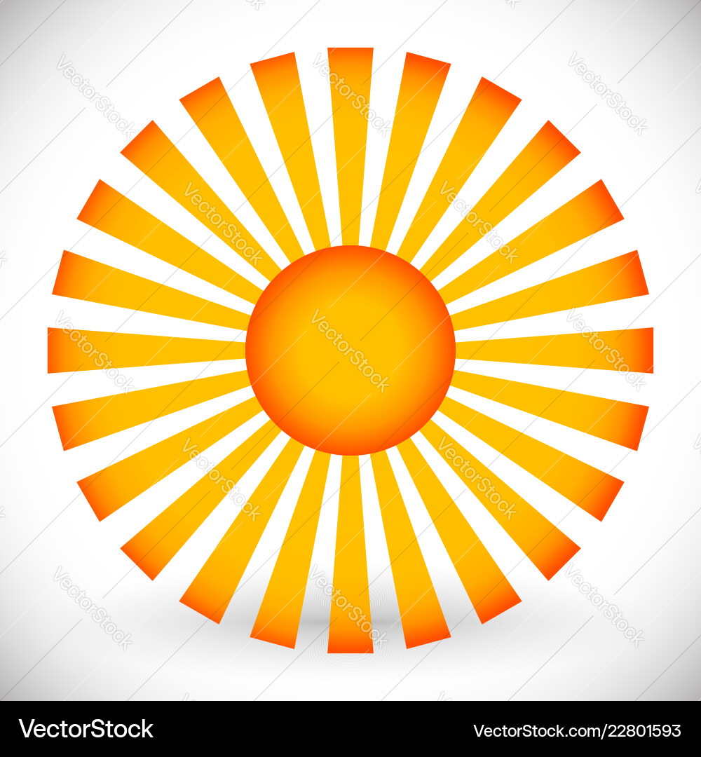 Sun clip-art sun with rays isolated on white Vector Image