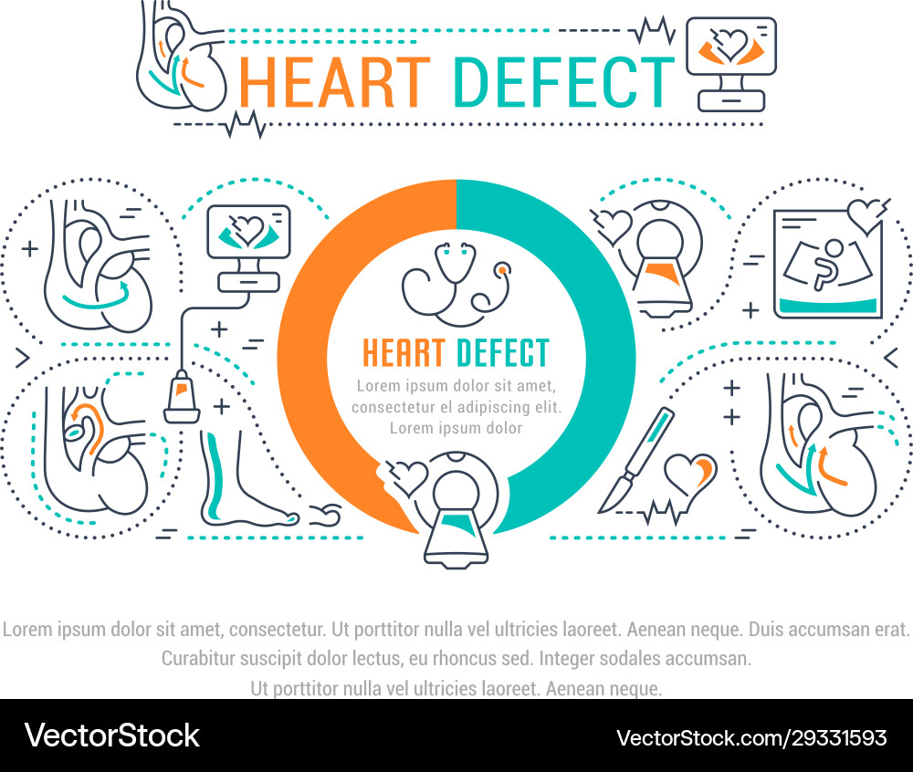 Website banner and landing page heart defect Vector Image