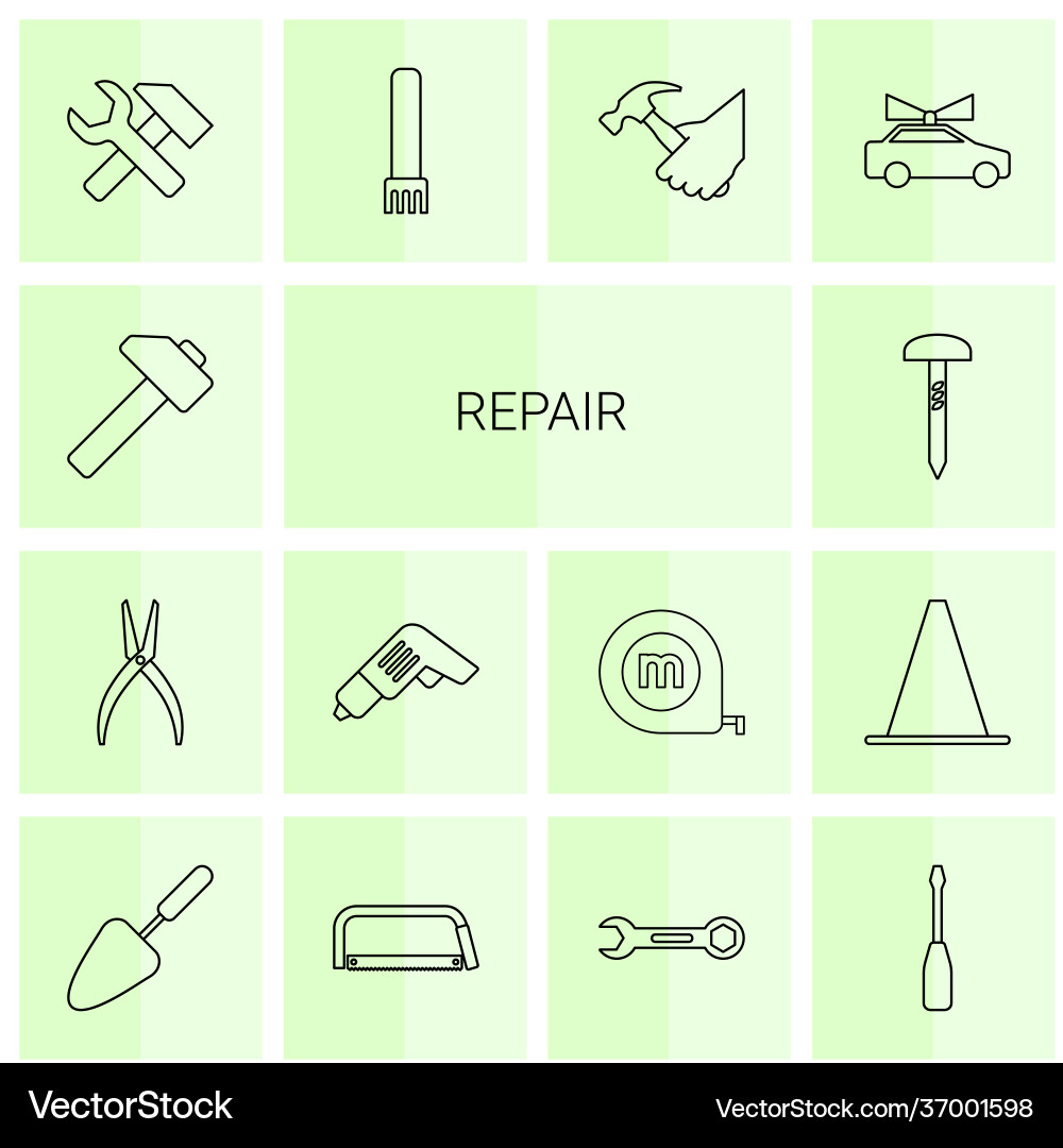 14 repair icons Royalty Free Vector Image - VectorStock