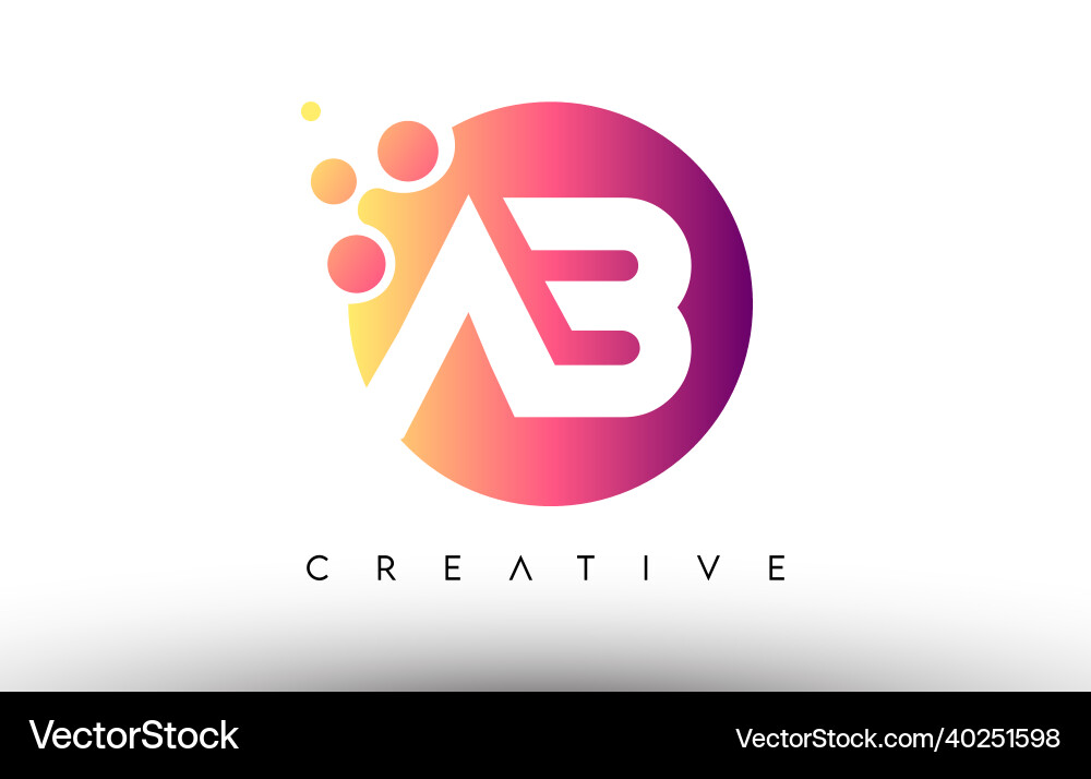 Ab dots bubbles letters in a circle letter Vector Image