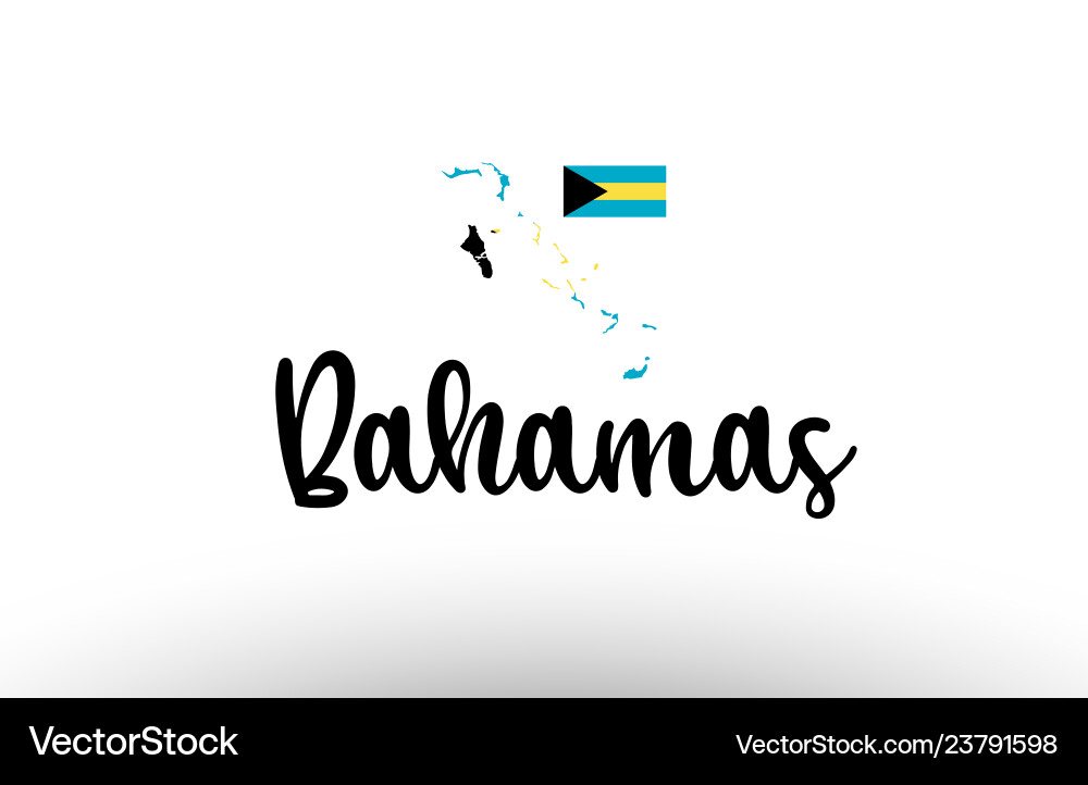 Bahamas country big text with flag inside map Vector Image