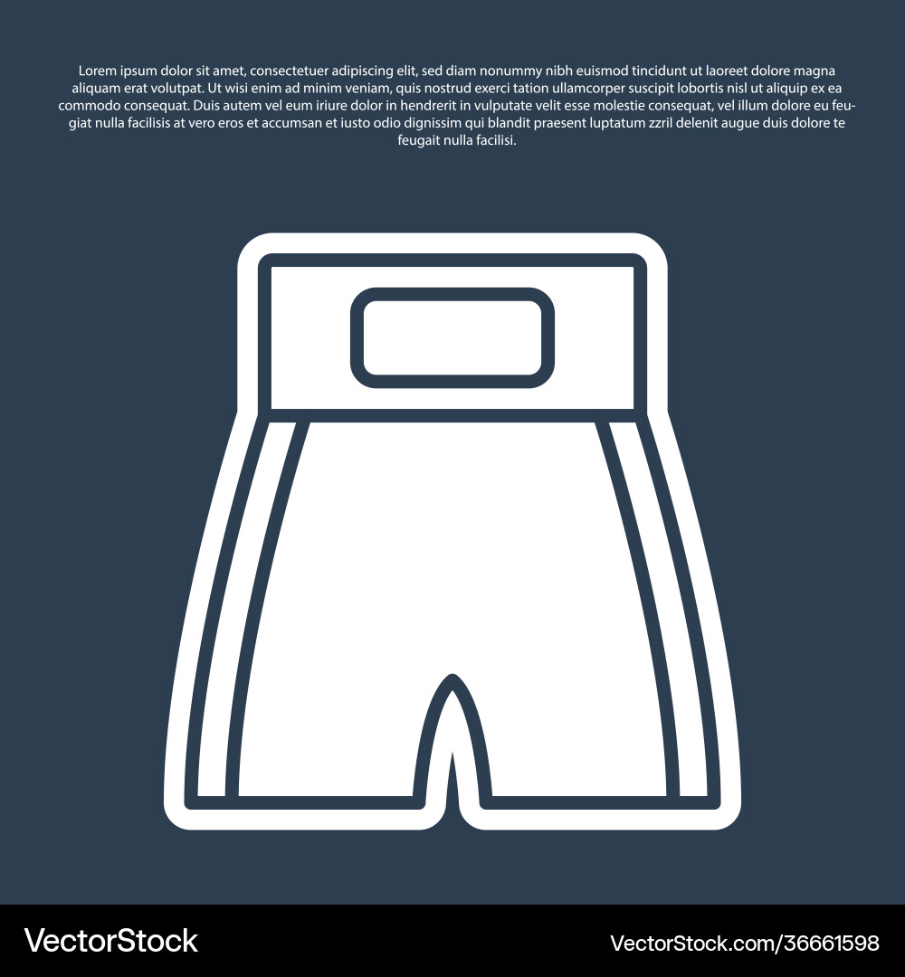 Blue line boxing short icon isolated on Royalty Free Vector