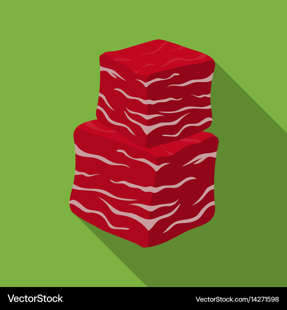 Diced beef icon in flat style isolated on white Vector Image