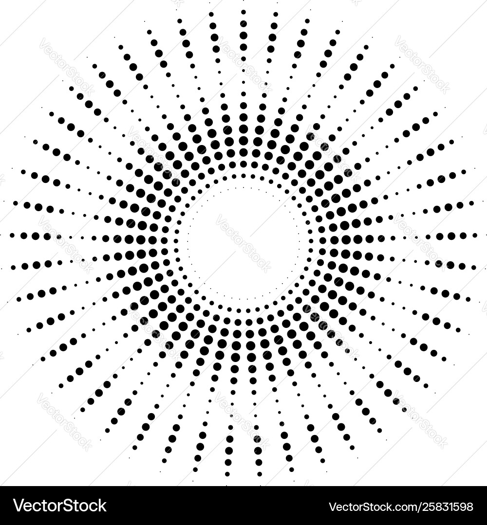 Dotted lines dots radial lines abstract design Vector Image