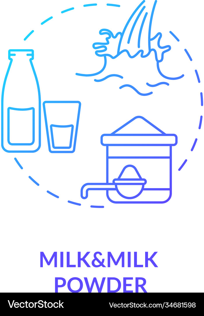 Milk and powder blue gradient concept icon Vector Image