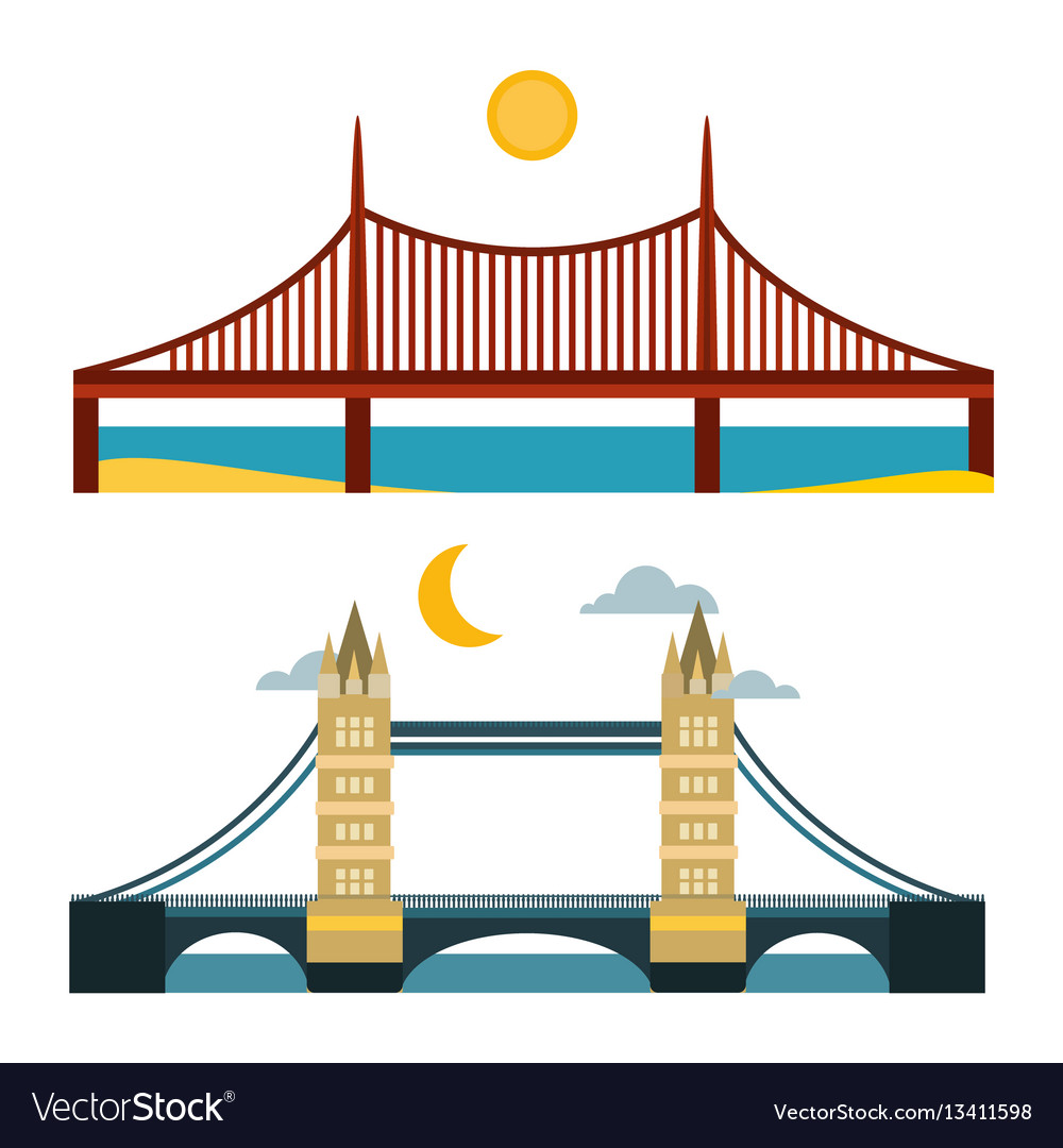 Modern bridge flat pictograph business Royalty Free Vector Modern bridge flat pictograph business Royalty Free Vector
