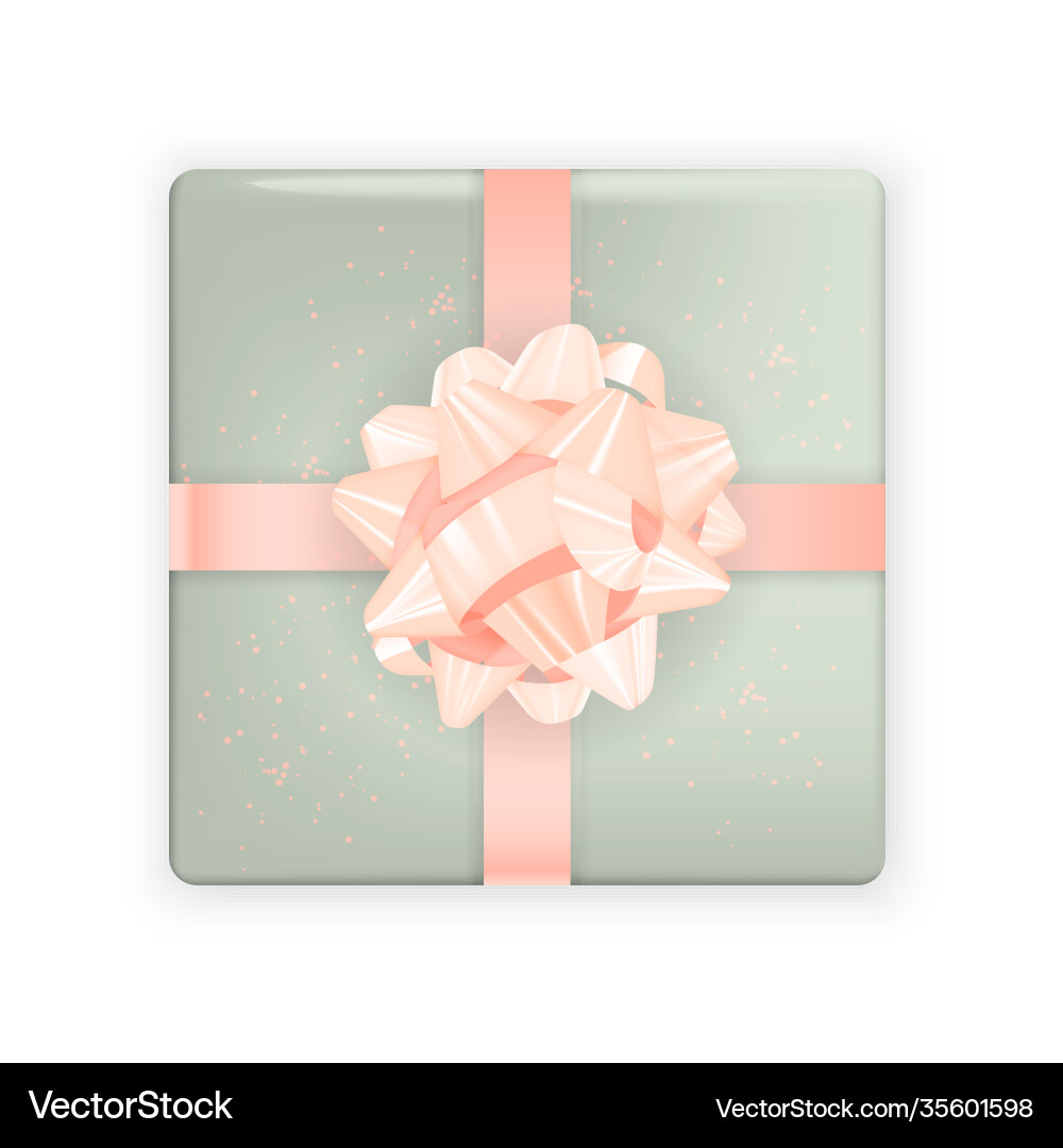 Realistic image colorful festive box with bow Vector Image
