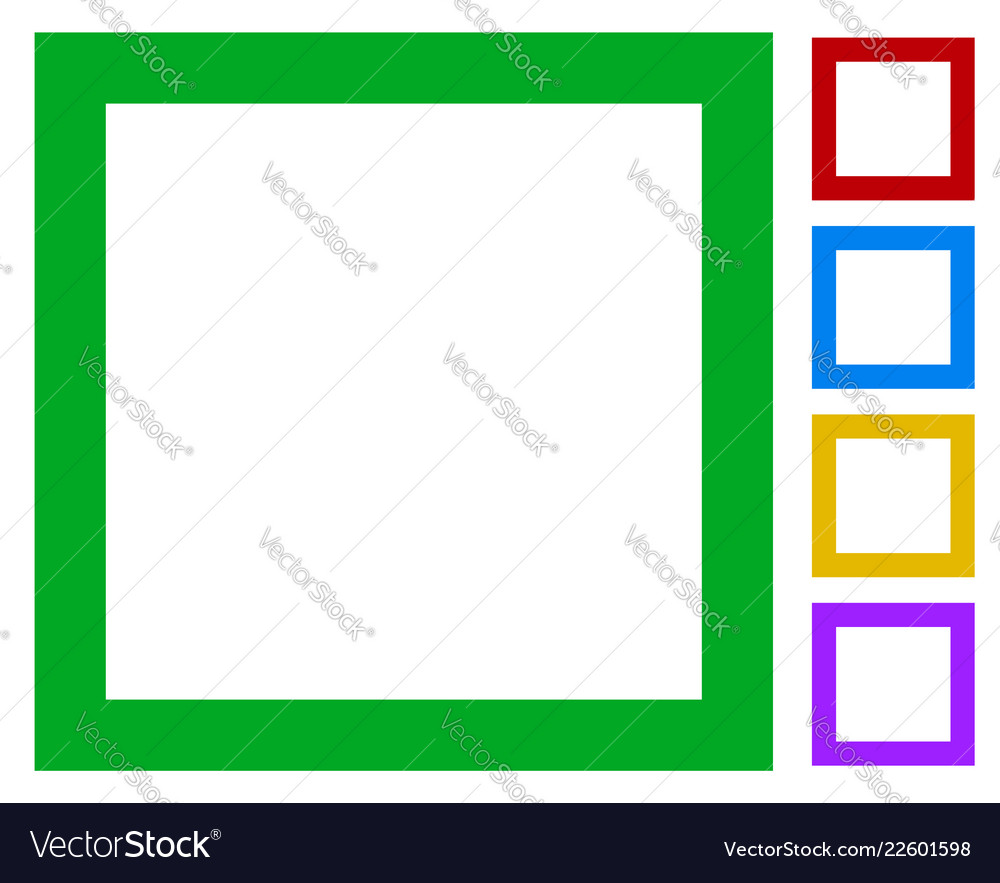 Simple basic frame border icons isolated Vector Image