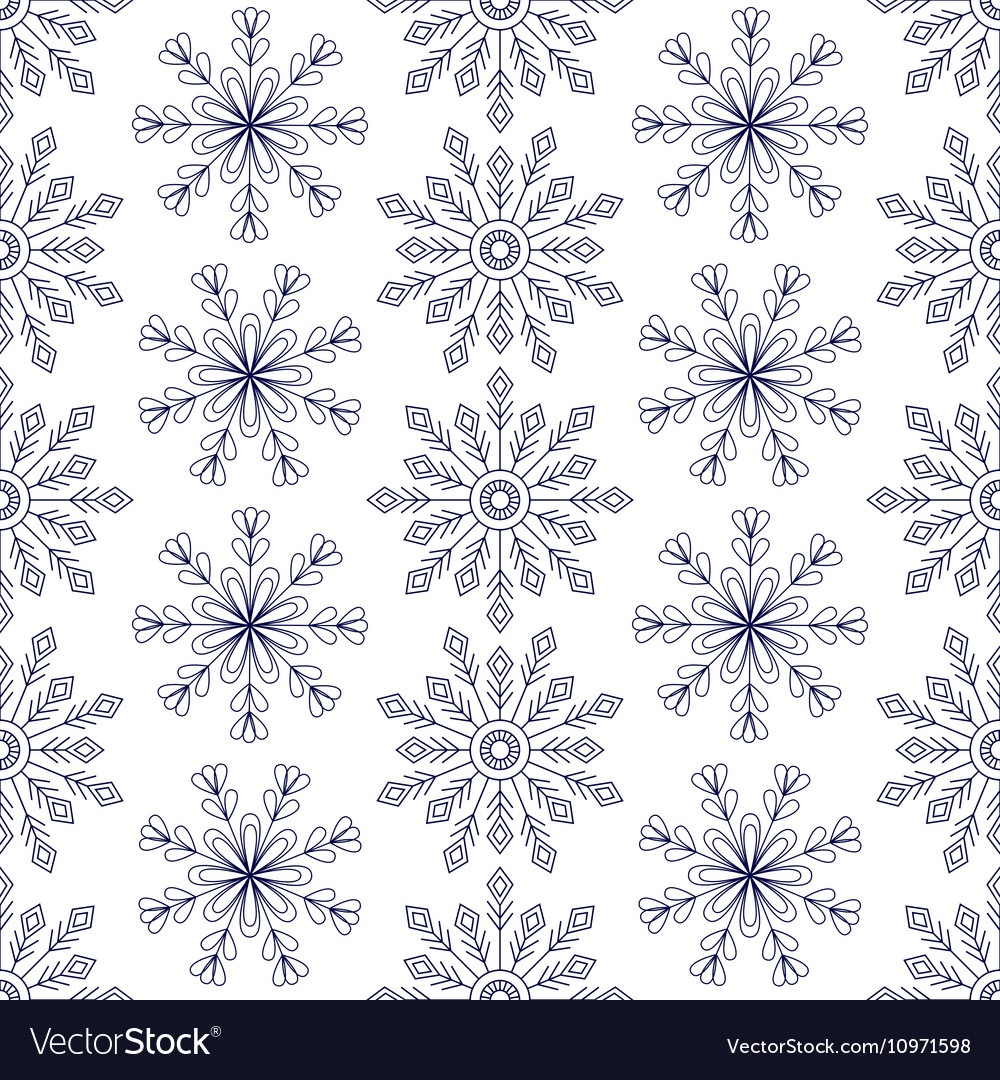 Snowflake seamless pattern Royalty Free Vector Image