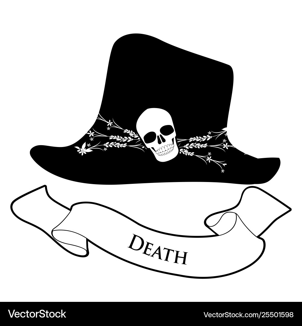 Tarot card concept death hat decorated Royalty Free Vector