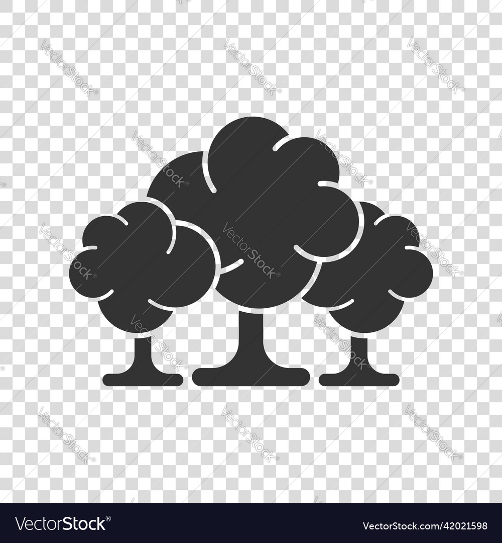 Tree icon in flat style forest on white isolated Vector Image