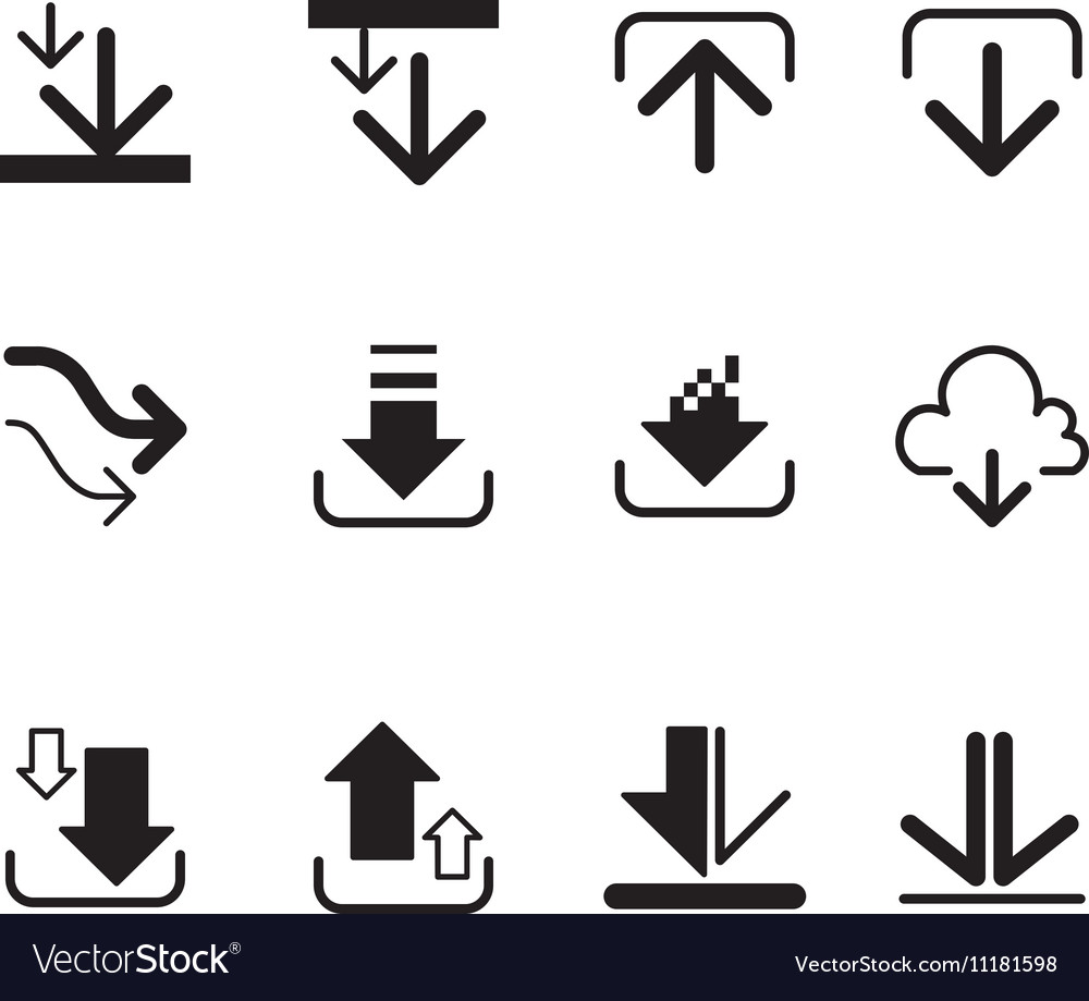 Upload button loading symbol circles and arrow Vector Image