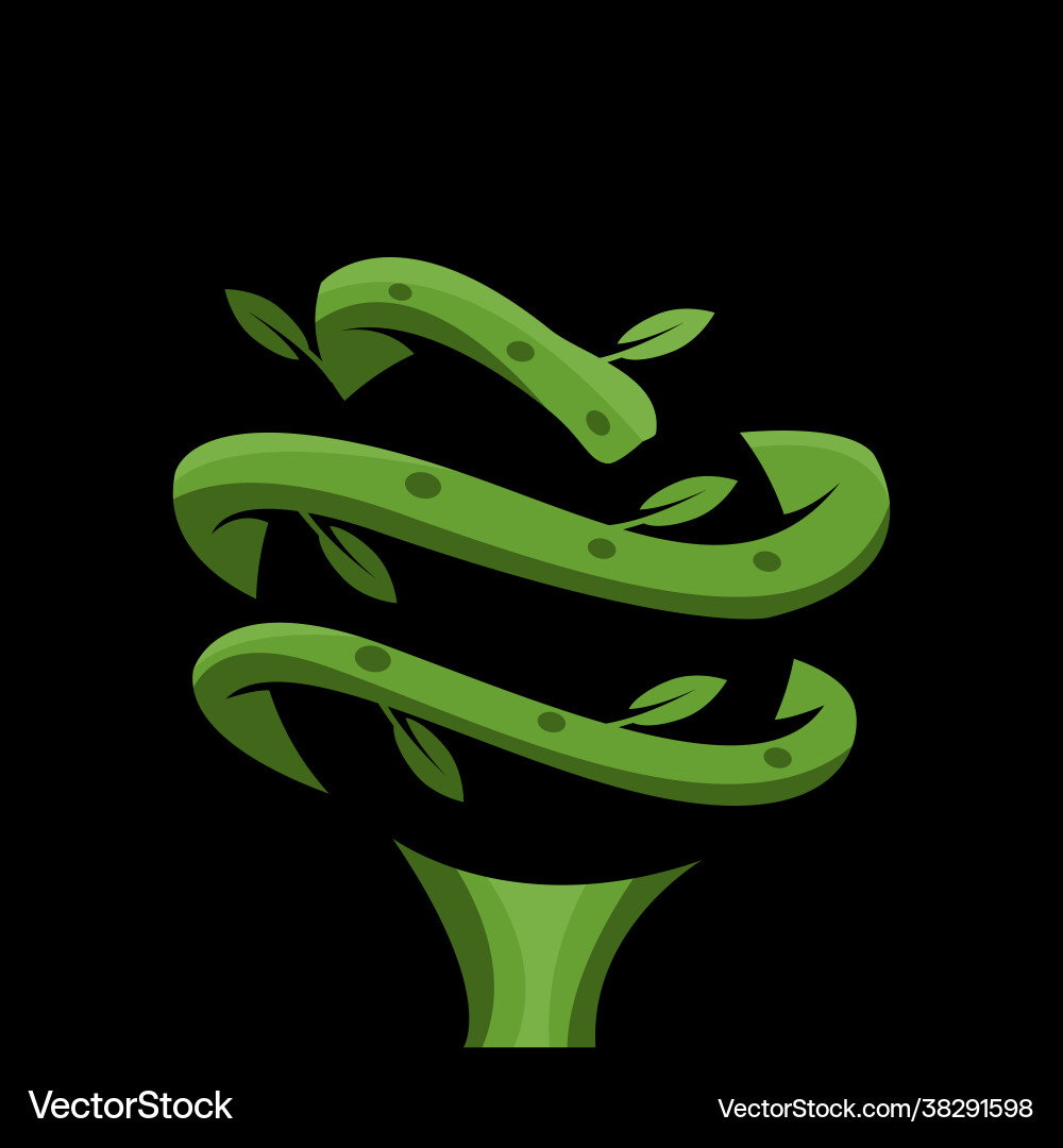 Vines in circles stock logo template Royalty Free Vector