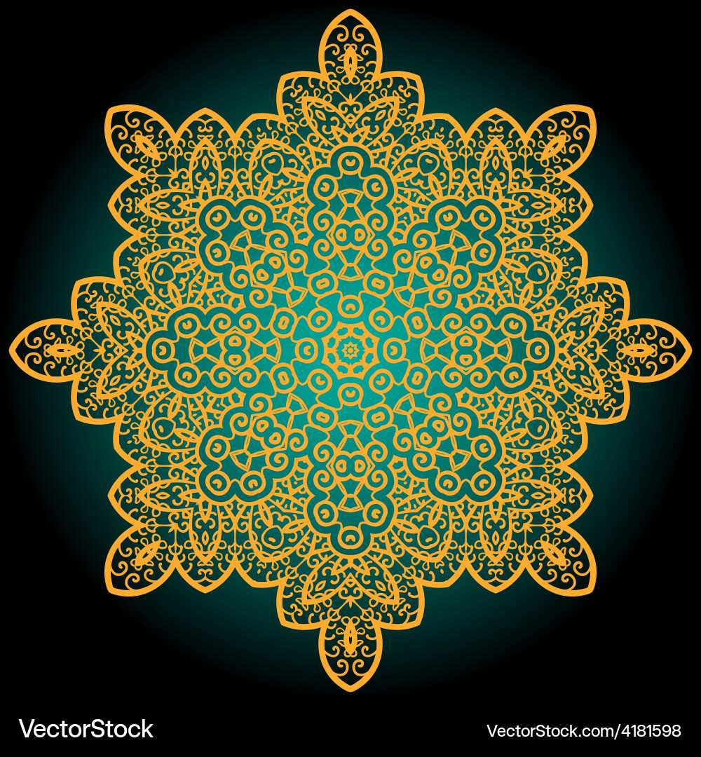 Yellow mandala Royalty Free Vector Image - VectorStock