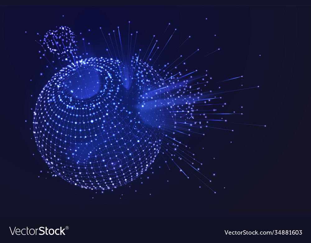 Abstract sphere explosion particles burst energy Vector Image