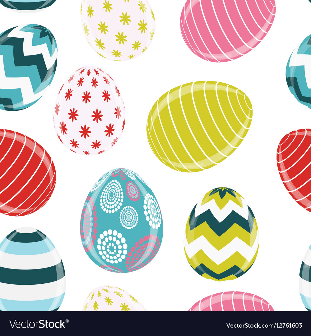 Beautiful easter egg seamless pattern background Vector Image