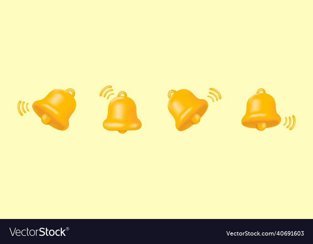 Bell notification set Royalty Free Vector Image