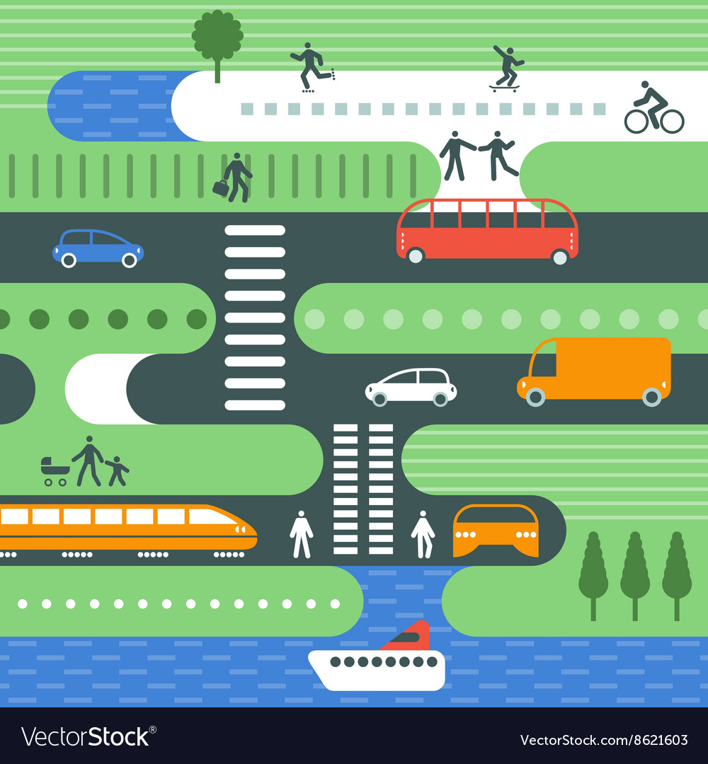 City traffic Royalty Free Vector Image - VectorStock