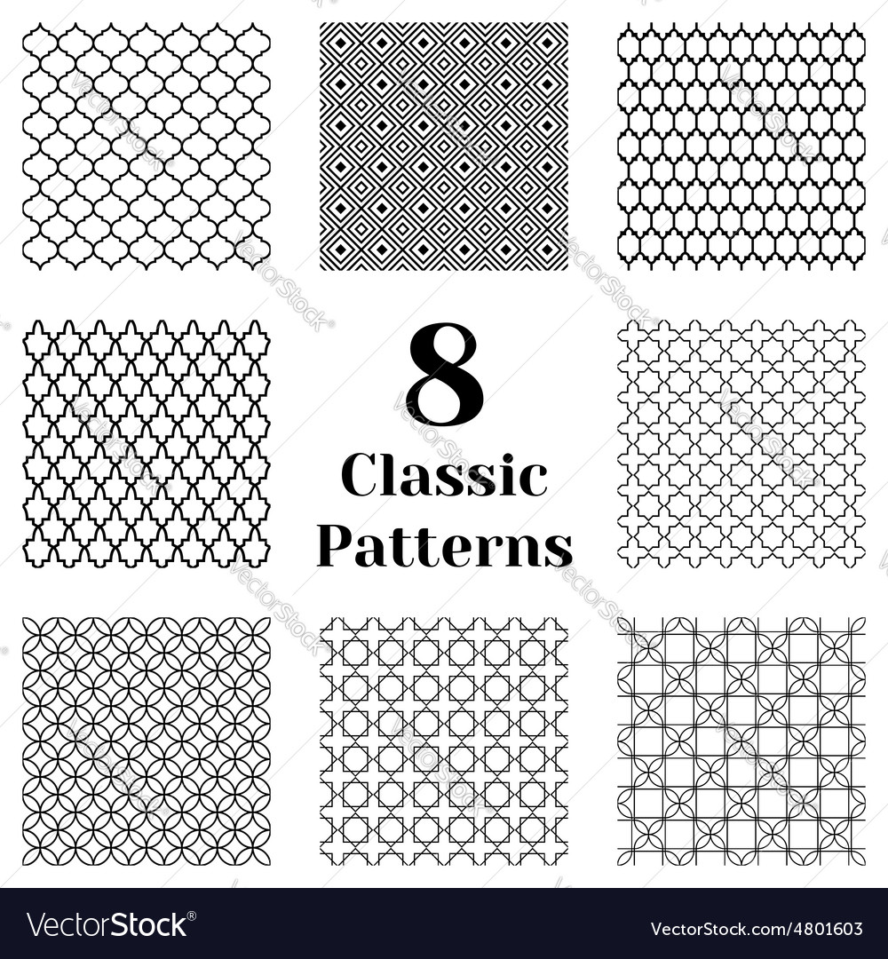 Classic seamless patterns Royalty Free Vector Image