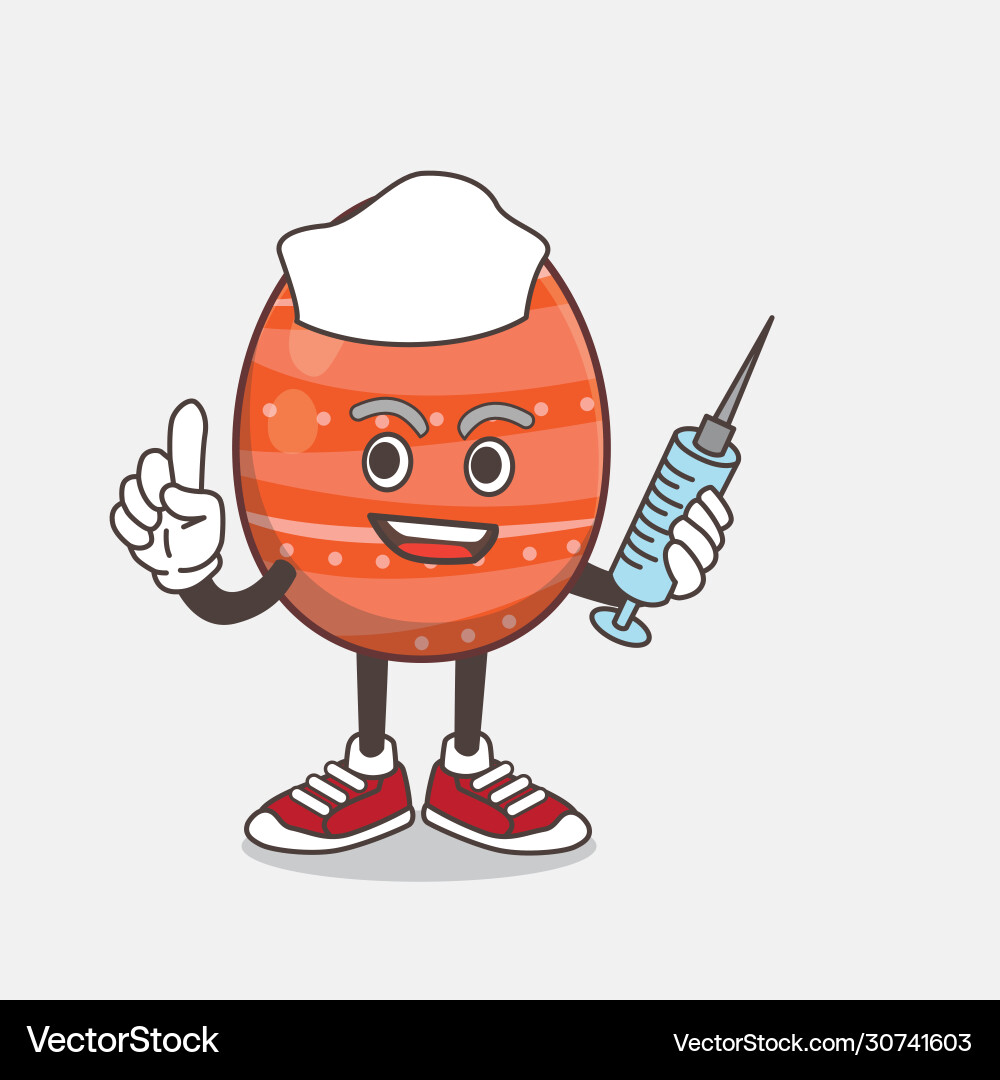 Easter egg cartoon mascot character as nurse Vector Image