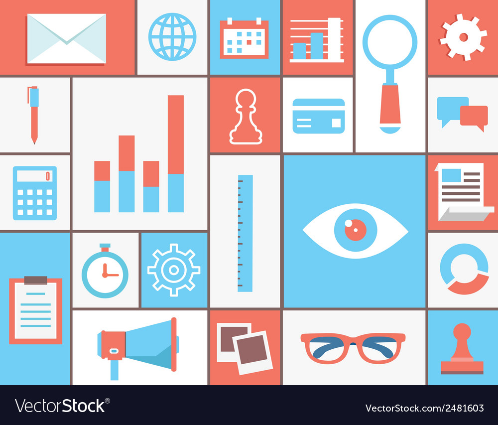 Flat concept of web analytics Royalty Free Vector Image