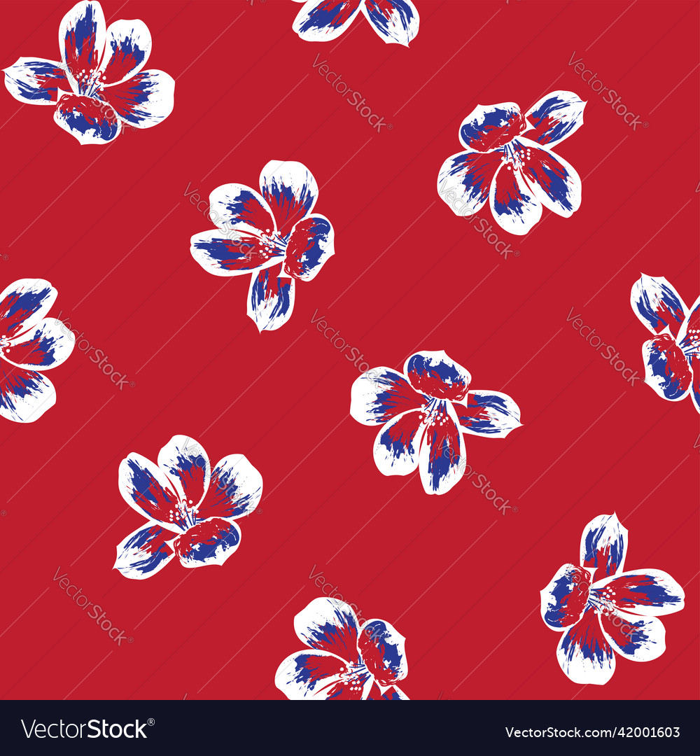 Floral brush strokes seamless pattern design Vector Image Floral brush strokes seamless pattern design Vector Image
