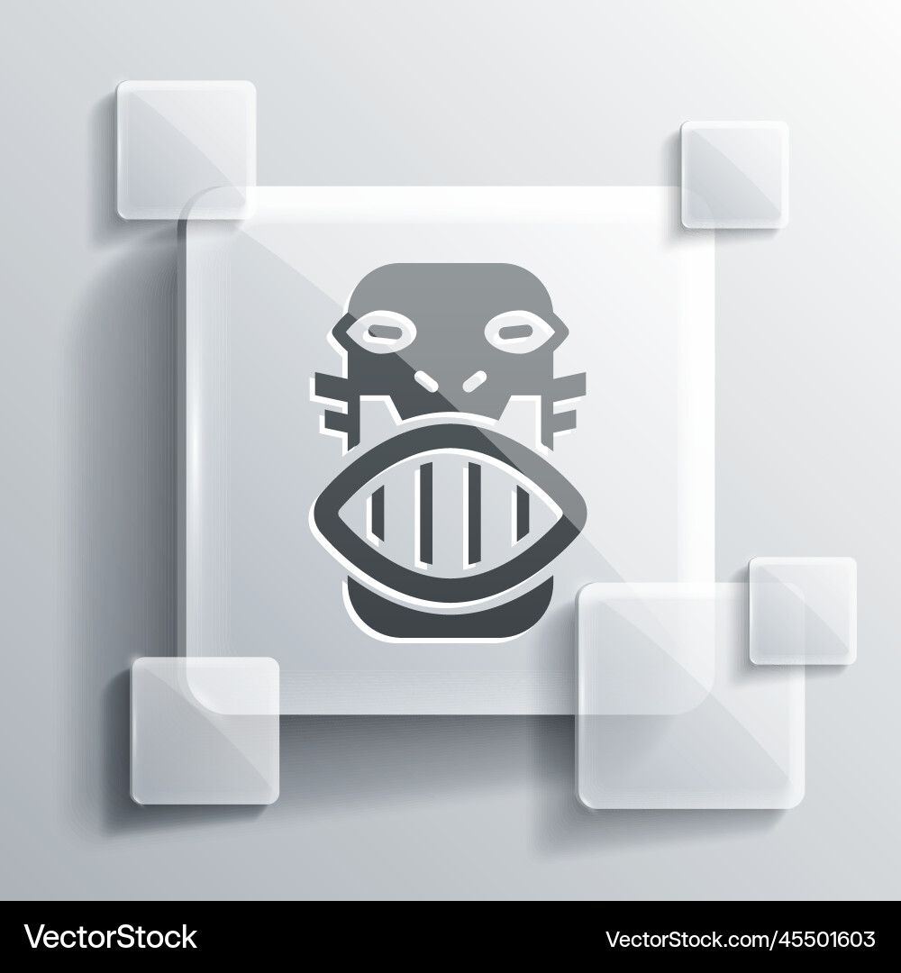 Grey mexican mayan or aztec mask icon isolated on Vector Image