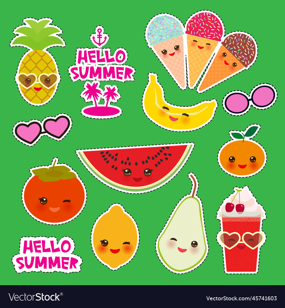Hello summer bright tropical card banner design Vector Image