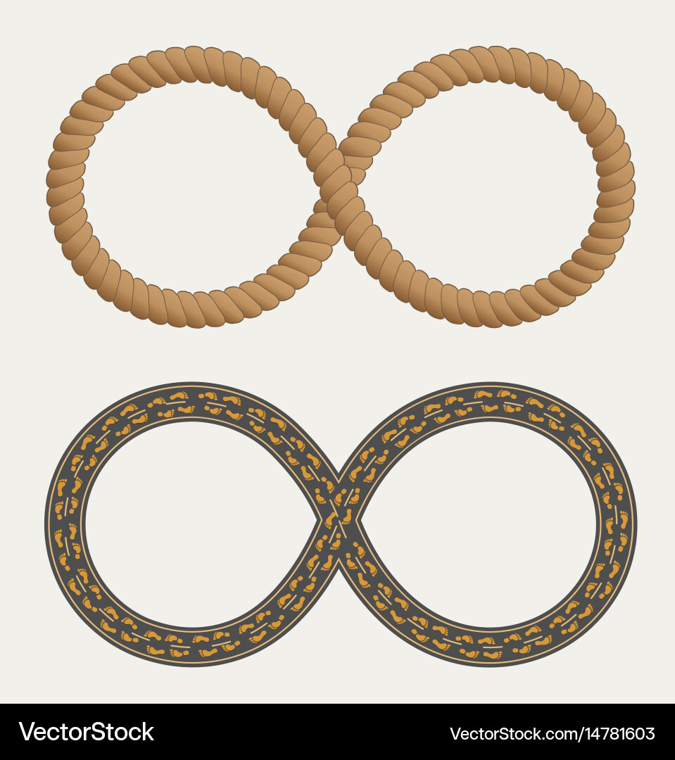 Infinity symbol in form rope and roads Royalty Free Vector