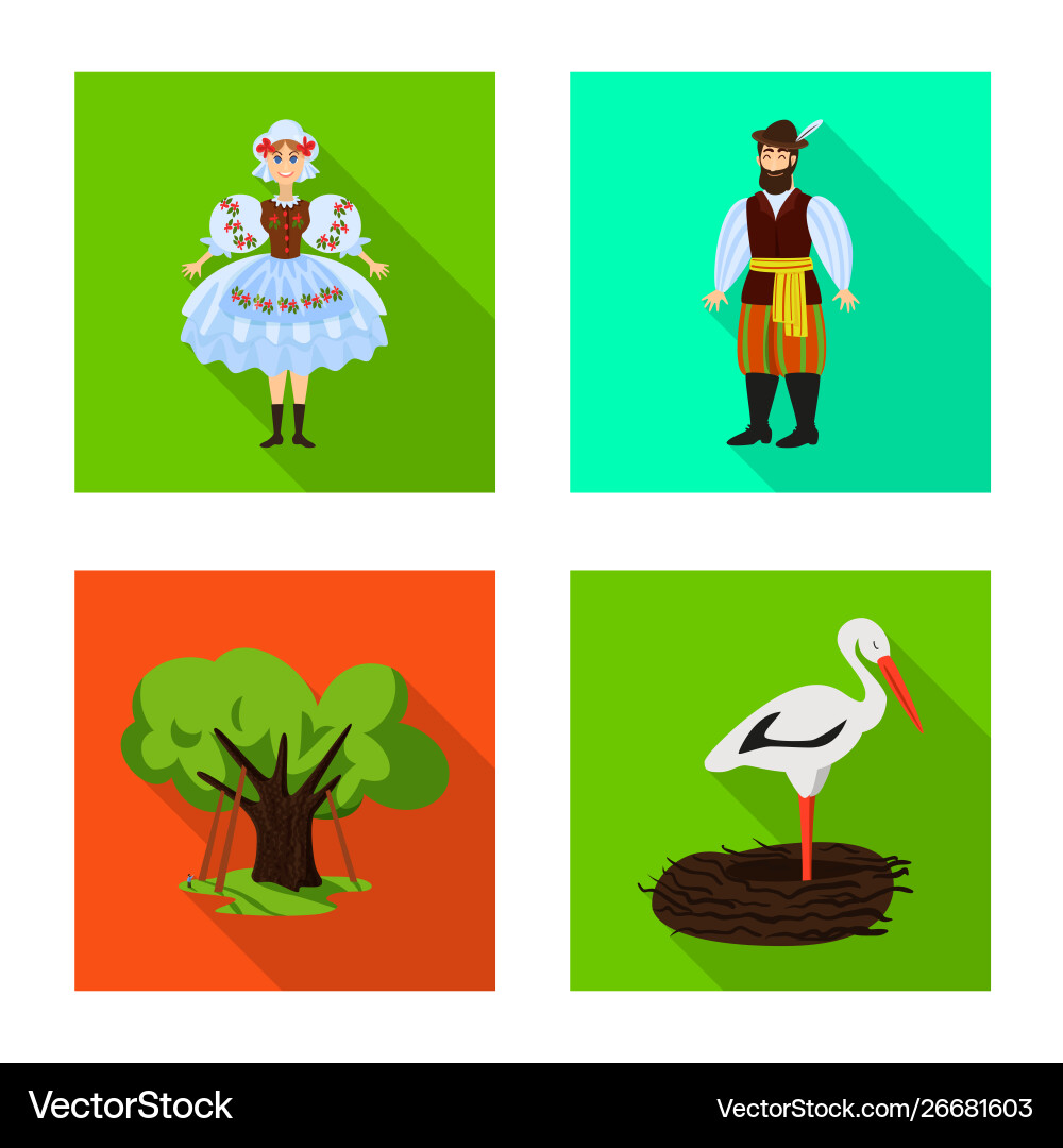 Isolated object traditional and tour icon set Vector Image