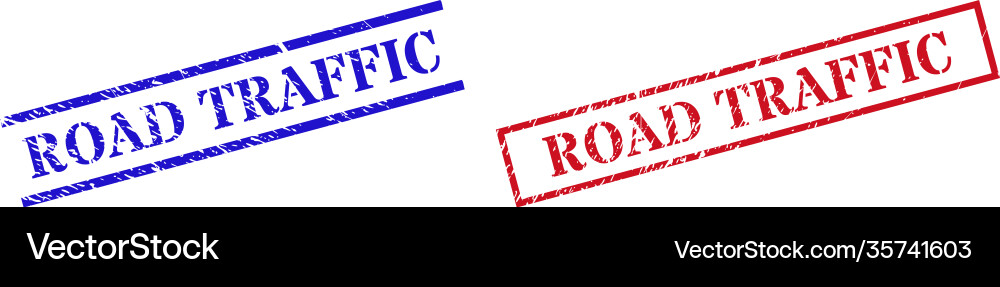 Road traffic textured scratched stamp watermarks Vector Image