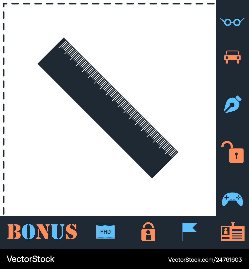 Ruler icon flat Royalty Free Vector Image - VectorStock