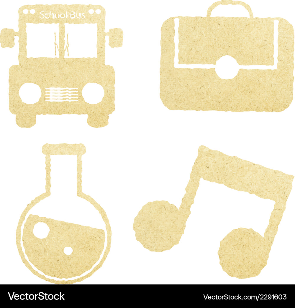 School paper and education icons Royalty Free Vector Image