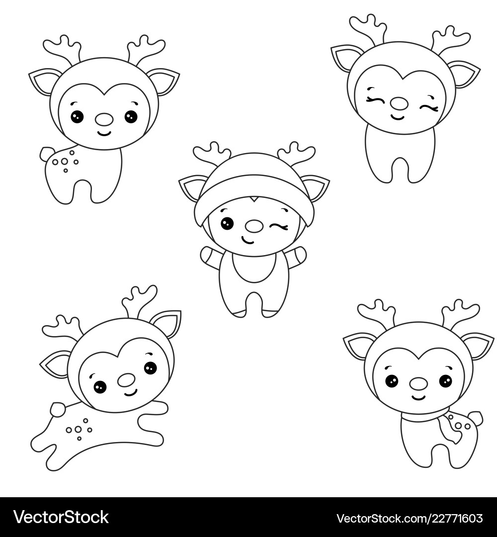 Set of christmas characters Royalty Free Vector Image