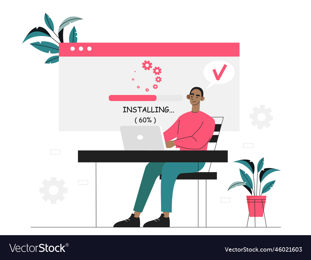 Software installation concept Royalty Free Vector Image