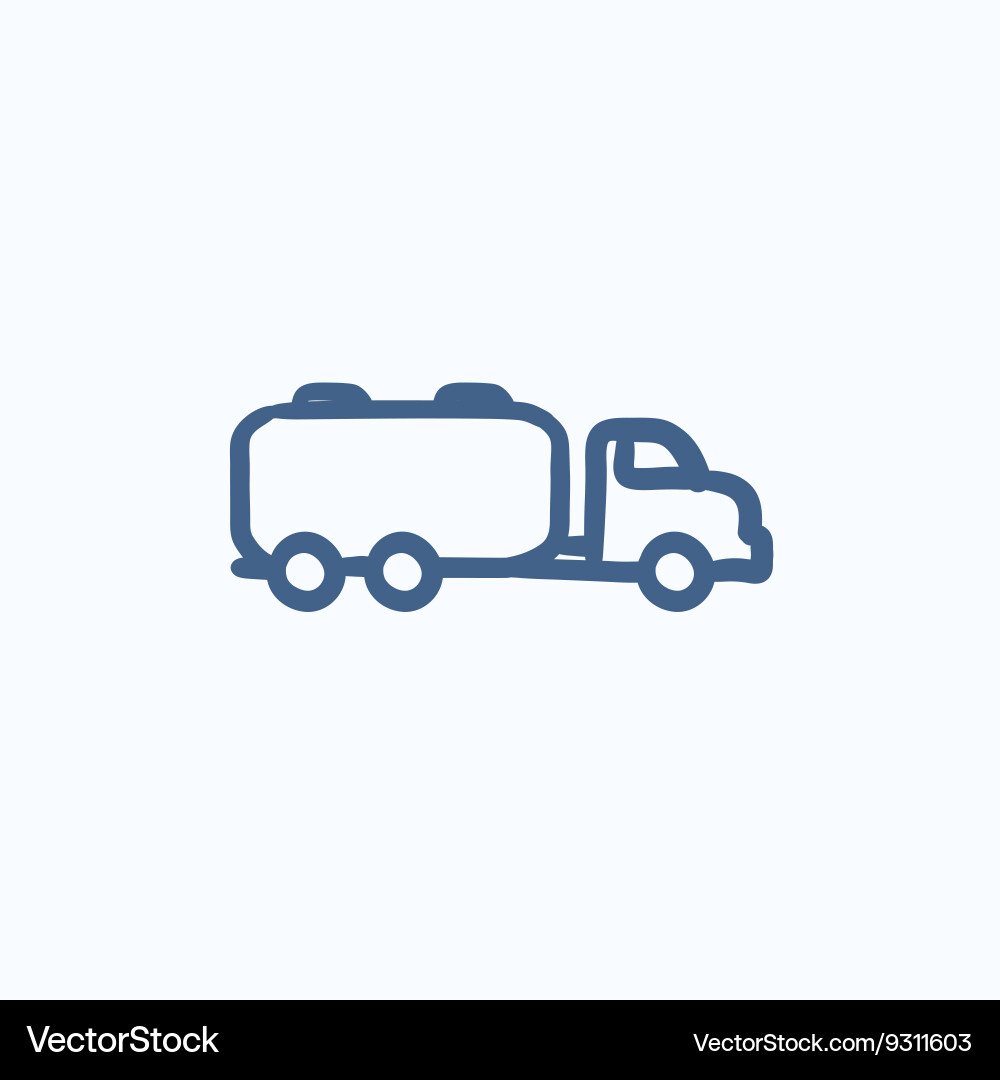 Truck liquid cargo sketch icon Royalty Free Vector Image